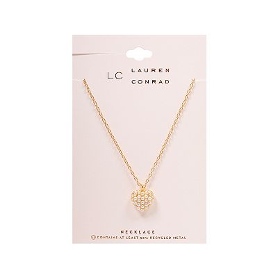 LC Lauren Conrad Gold Tone Pearl Heart Necklace