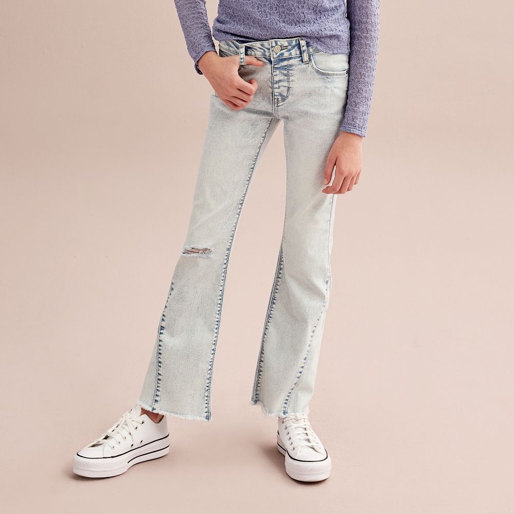 Girls 7-16 Vanilla Star Gusset Flare Leg Jeans