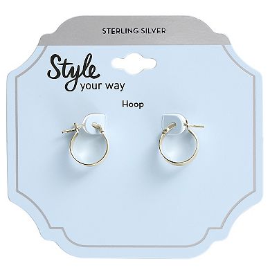 Style Your Way Sterling Silver Small Hoop Earrings