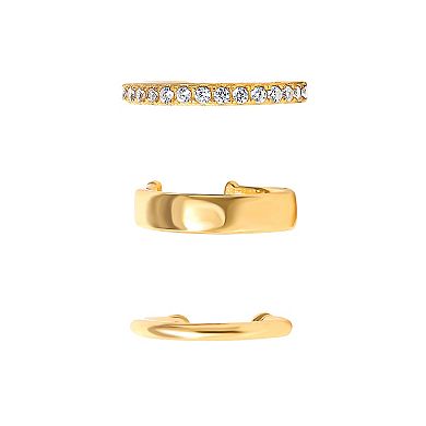 Style Your Way 18k Gold over Sterling Silver Cubic Zirconia Ear Cuffs ...