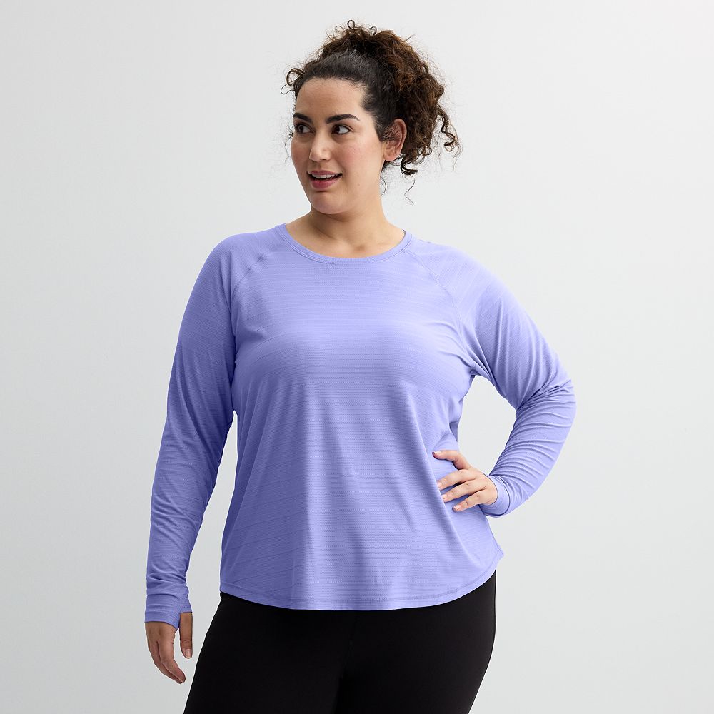 Plus Size Tek Gear® Mesh Long Sleeve T-Shirt