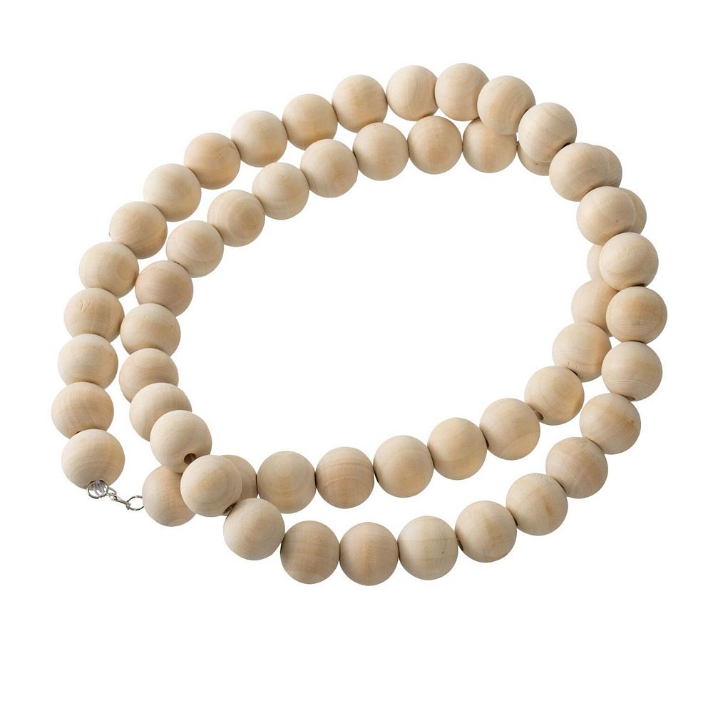 24.75" Tan Brown Natural Pine Sphere Beads Home Decor Accent