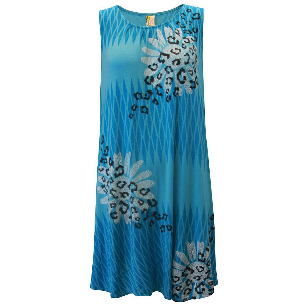 Floral Pattern Women's Adult Sleeveless Pin Tuck Dress Floral Pattern Women's Adult Sleeveless Pin Tuck Dress