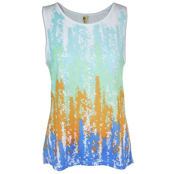 Color Wash Women's Side Slit Tank Top