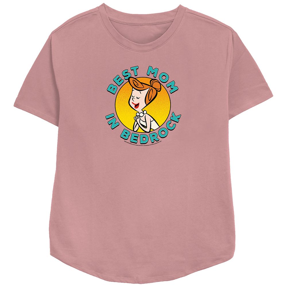 Women's The Flintstones Best Mom In Bedrock Relaxed Fit Graphic Tee