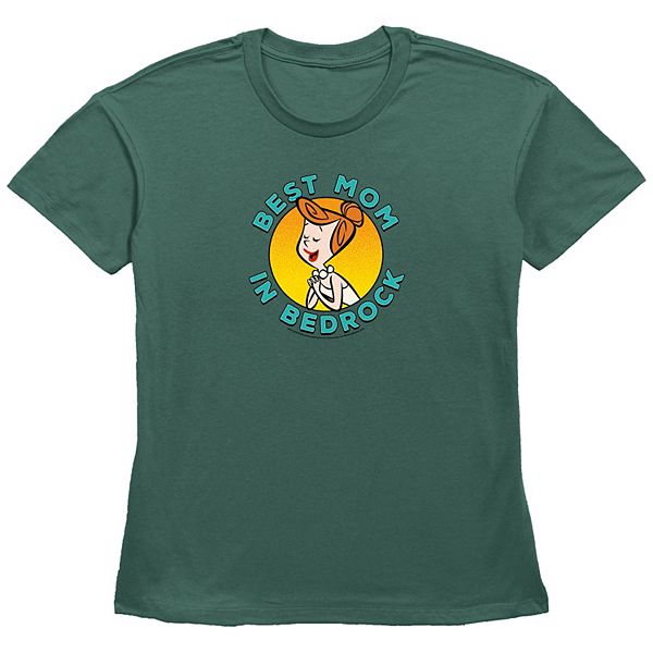 Women's The Flintstones Best Mom In Bedrock Basic Fit Graphic Tee