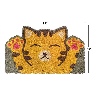RugSmith Happy Tabby Cat Face Doormat