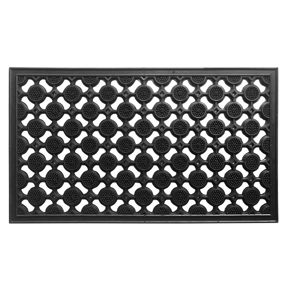 RugSmith Basic Geometric Lattice Rubber Doormat