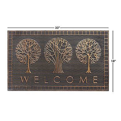 RugSmith Golden Welcome Tree Trio Doormat