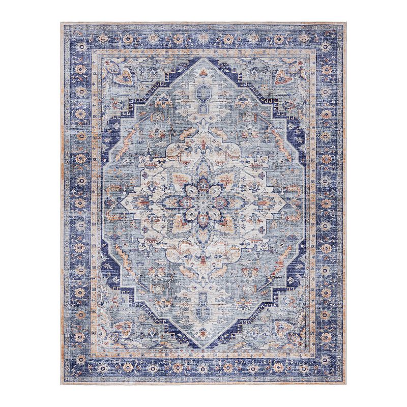 Gertmenian Tanis Anthrocite Area Rug, Multi Blue 8ft x 10ft