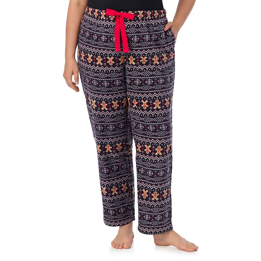 Plus Size Cuddl Duds Minky Fleece Open Leg Pajama Pants
