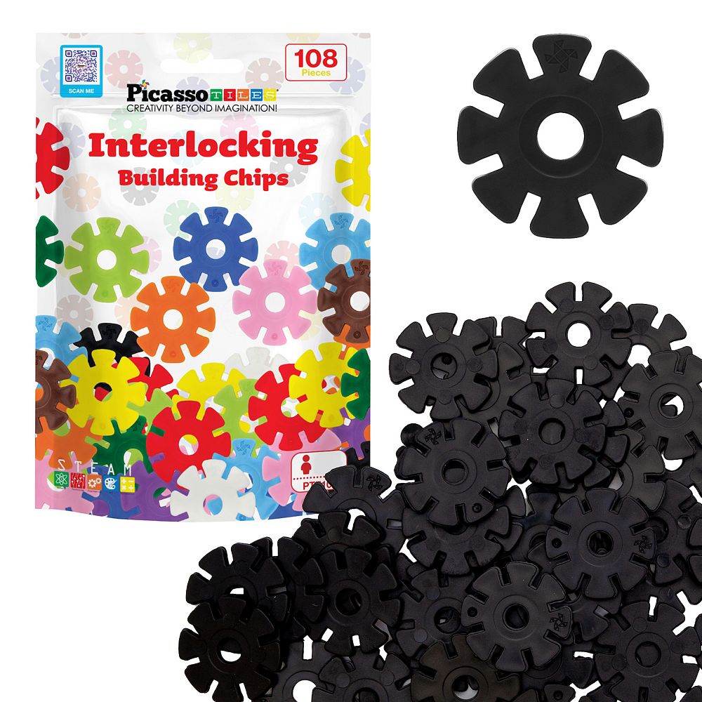 PicassoTiles 108 PC Light Green Interlocking Plastic Disc, Building ...