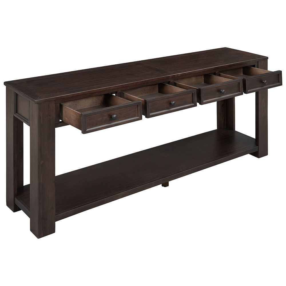 Merax Console Table/sofa Table With Storage Drawers And Bottom Shelf ...