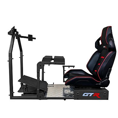 Gtr Simulator Gta-pro Racing Simulator Cockpit Black Frame With Monitor ...