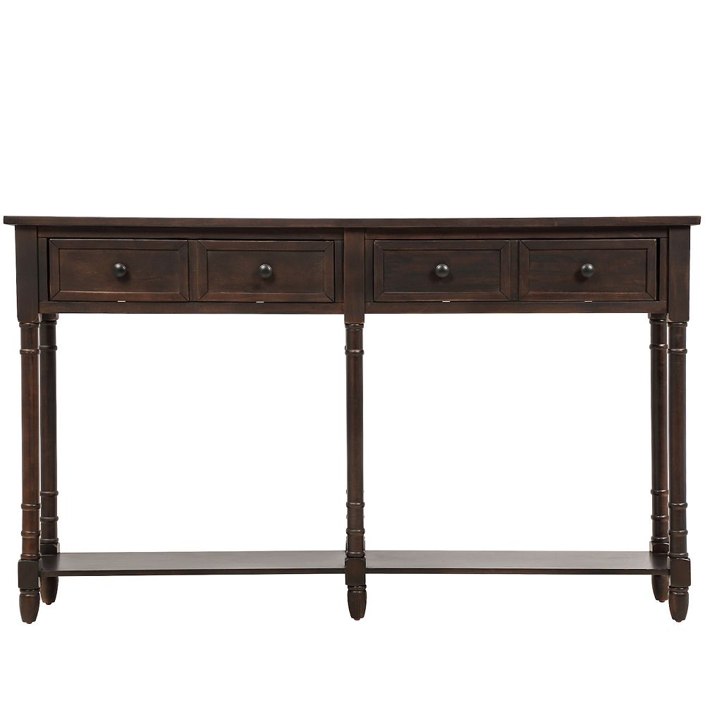 Merax Console Table With Storage Drawers And Bottom Shelf