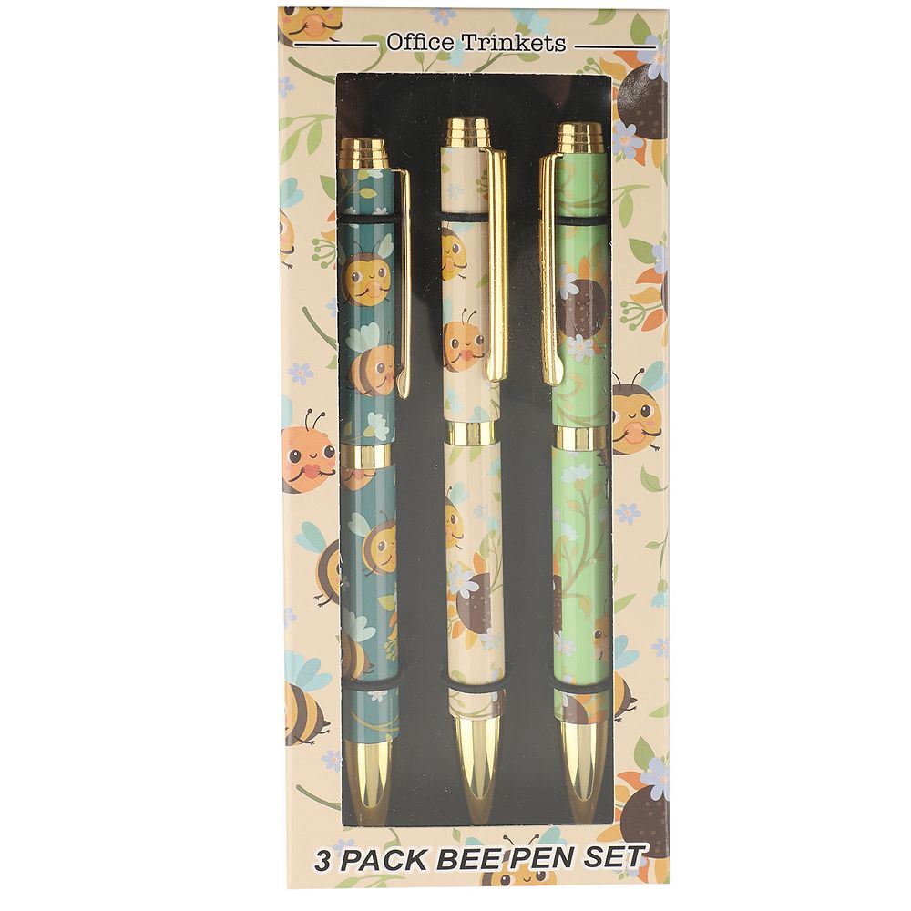 Office Trinkets 3-pk. Bee Pen Set