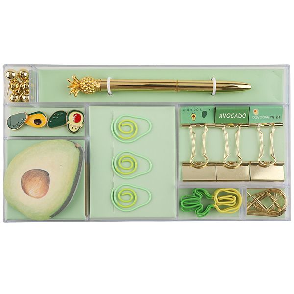 Office Trinkets Avocado Stationary Set