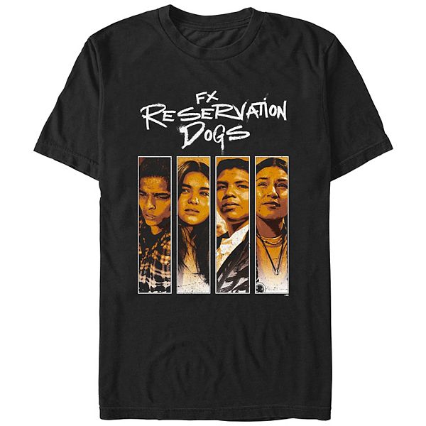 Men's Reservation Dogs Characters Banners Graphic Tee