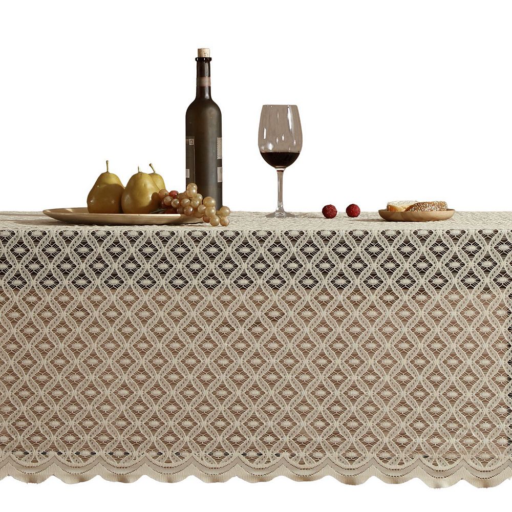 HLC.me Alona Lace Fabric Tablecloth For Rectangle Tables, Wrinkle ...