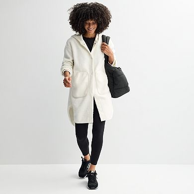 Women's FLX Long High Pile Mixed Media Hooded Jacket