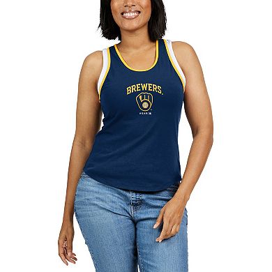 Women's WEAR by Erin Andrews Navy Milwaukee Brewers Colorblock ...