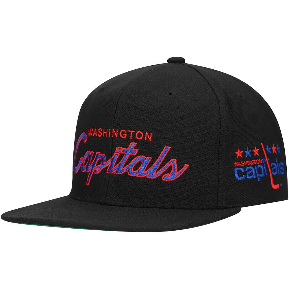 Men's Mitchell & Ness Black Washington Capitals Core Team Script 2.0 ...