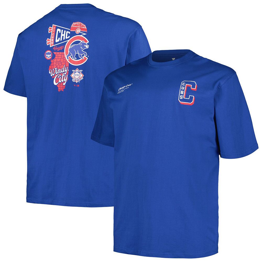 Men's Profile Royal Chicago Cubs Big & Tall Split Zone T-Shirt