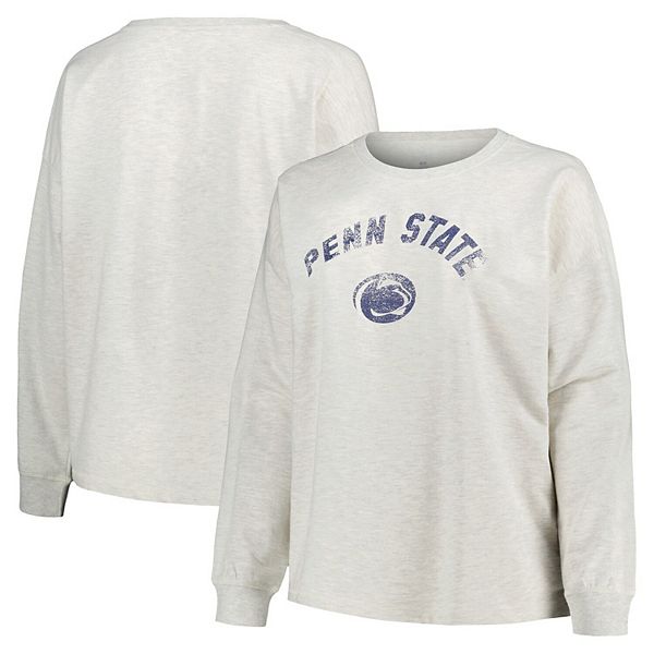 Women's Profile Oatmeal Penn State Nittany Lions Plus Size Distressed ...