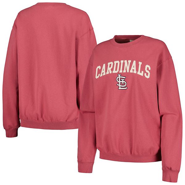 Women's Soft as a Grape Red St. Louis Cardinals Pigment Dye Pullover ...
