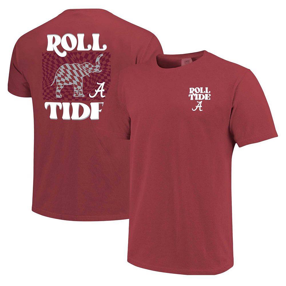 Women's Crimson Alabama Crimson Tide Comfort Colors Checkered Mascot T ...