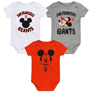 Newborn & Infant Mickey Mouse San Francisco Giants Three-Pack Winning ...