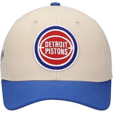 Men's Mitchell & Ness Cream Detroit Pistons Game On Two-Tone Pro Crown ...