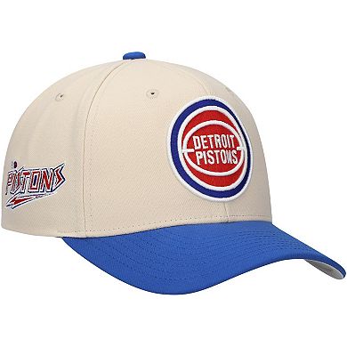 Men's Mitchell & Ness Cream Detroit Pistons Game On Two-Tone Pro Crown ...