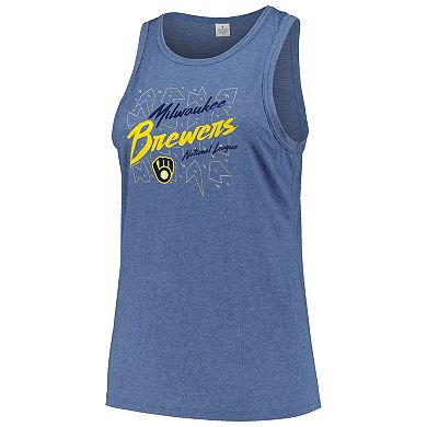 Women's Soft as a Grape Navy Milwaukee Brewers Plus Size Curvy High ...