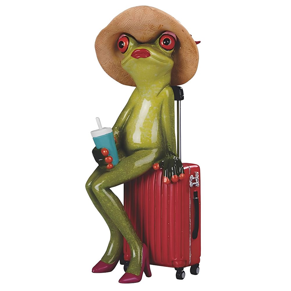 Fc Design 7"h Frog Lady Sitting On Suitcase Figurine Decoration Home ...