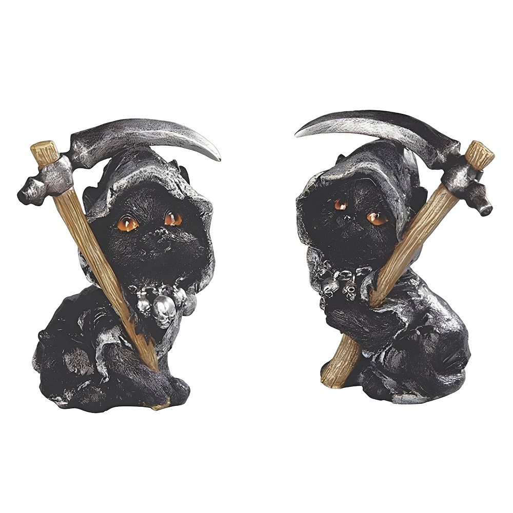Fc Design 4"h 2-pc Cat With Scythe Figurine Set Decoration Home Room Decor
