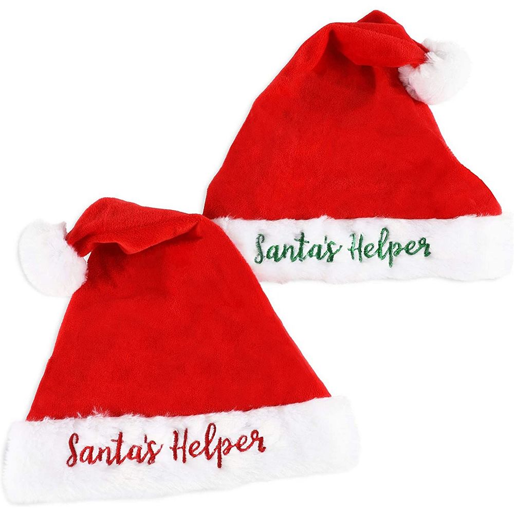 2 Pcs Santa’ S Helper Hats Christmas Hat For Adults Kid Party Costume ...