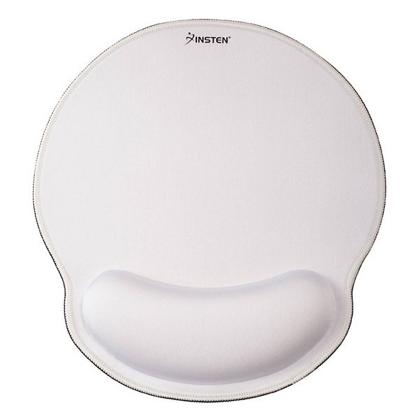 Mouse Pad Wrist Rest Ergonomic Support, Stitched Edge Mat, White With ...