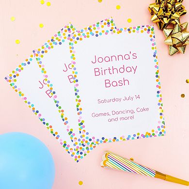 96 Sheets Of Confetti Stationery Paper For Letters Decorative Border, 8 ...