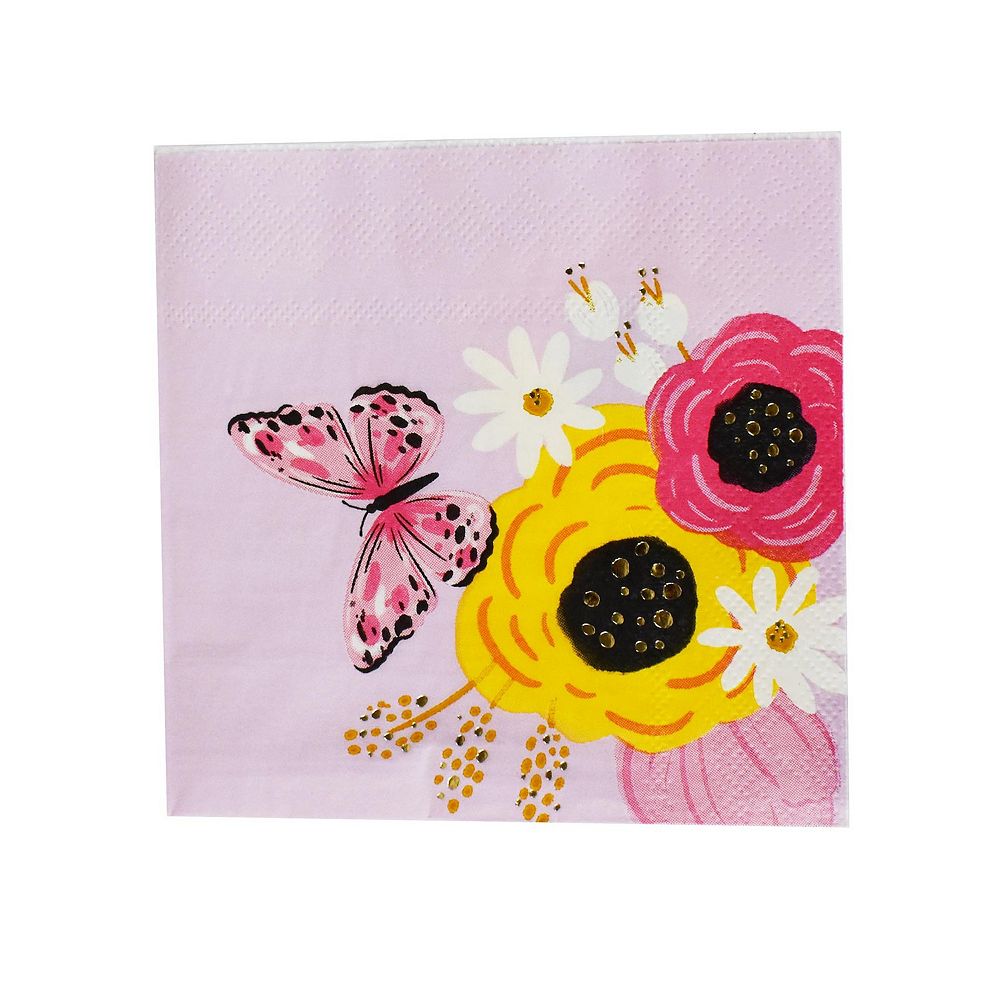 Papyrus 40-Pack Paper Butterfly Beverage Napkins