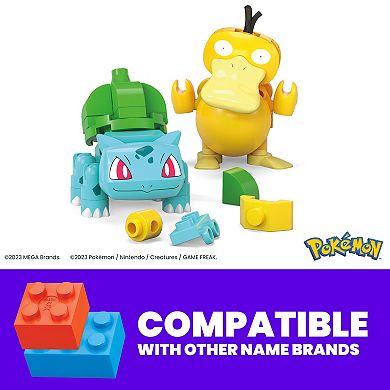 Kids Mega Bloks MEGA Pokémon Bulbasaur & Psyduck Poké Balls Building ...