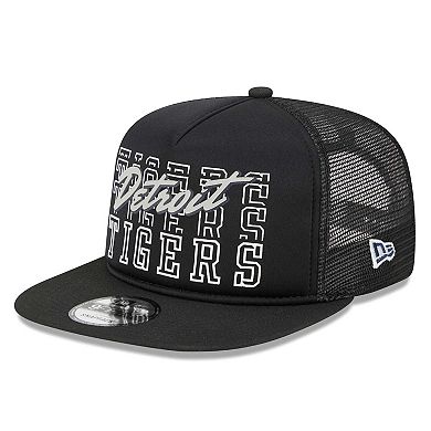 Men's New Era Black Detroit Tigers Street Team A-Frame Trucker 9FIFTY ...