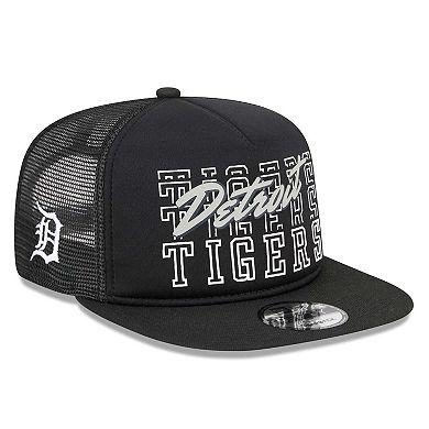 Men's New Era Black Detroit Tigers Street Team A-Frame Trucker 9FIFTY ...