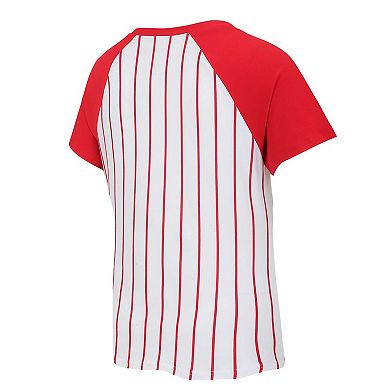 Women's Concepts Sport White/Red St. Louis Cardinals Reel Pinstripe V ...