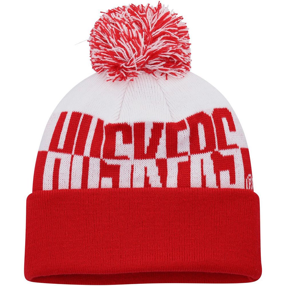 Men's adidas Scarlet/White Nebraska Huskers Colorblock Cuffed Knit Hat ...