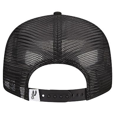 Men's New Era Black San Antonio Spurs Evergreen Meshback 9FIFTY ...