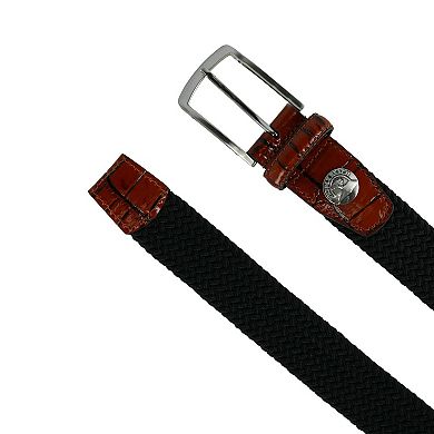 Pebble Beach Men's Stretch Elastic Golf Belt With Croc Print Ends