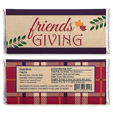 Big Dot Of Happiness Friends Thanksgiving Feast Candy Bar Wrapper ...