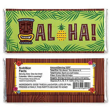 Big Dot Of Happiness Tiki Luau Candy Bar Wrapper Tropical Hawaiian ...