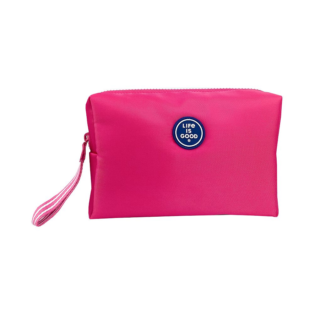 Life is Good Pink Cosmetic Bag